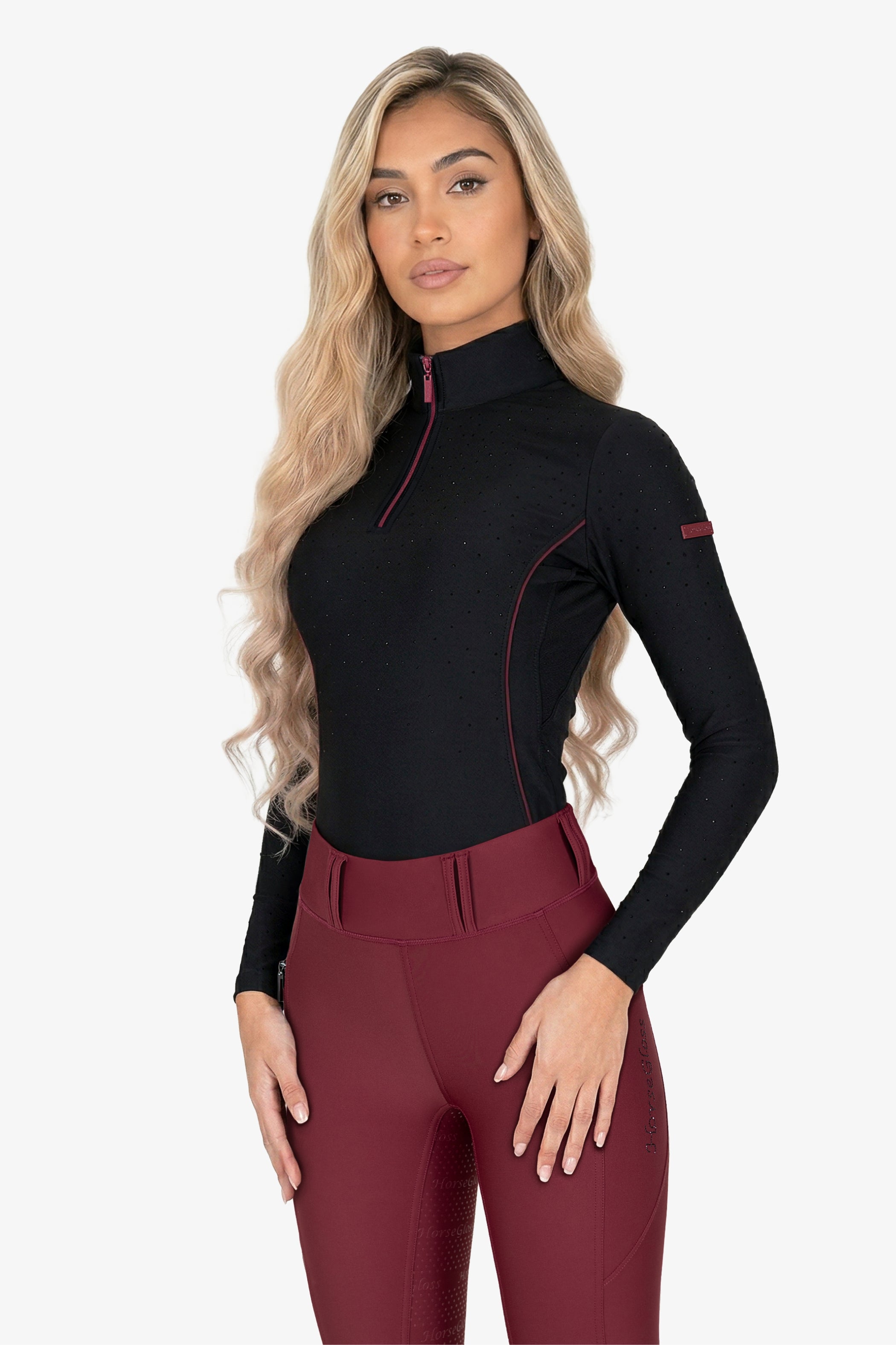 KYLIE - PERFORMANCE BASE LAYER | BLACK CRYSTAL ROSE BERRY – HorseGloss