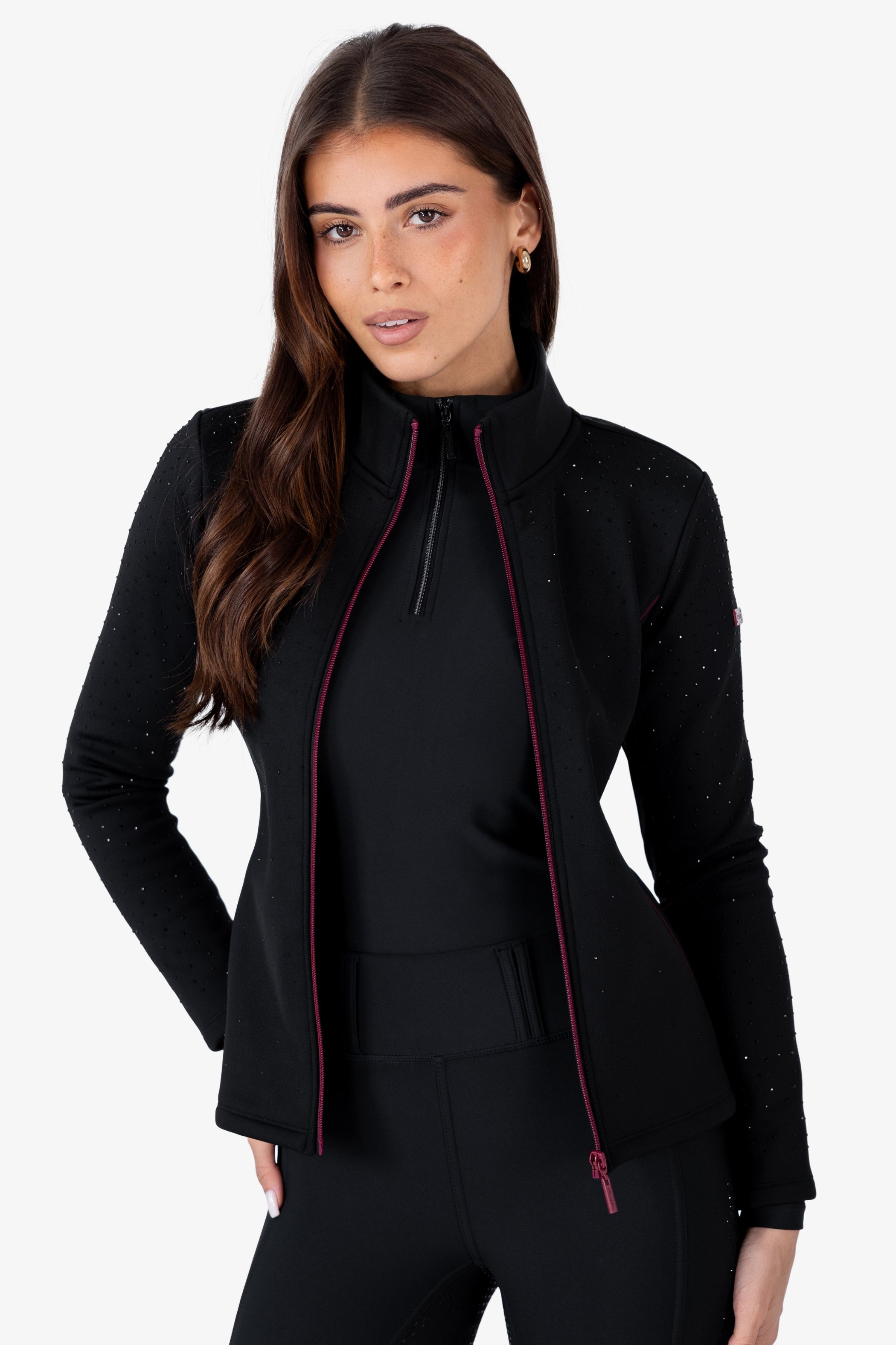 FLORENCE - PERFORMANCE JACKET | BLACK CRYSTAL ROSE BERRY – HorseGloss
