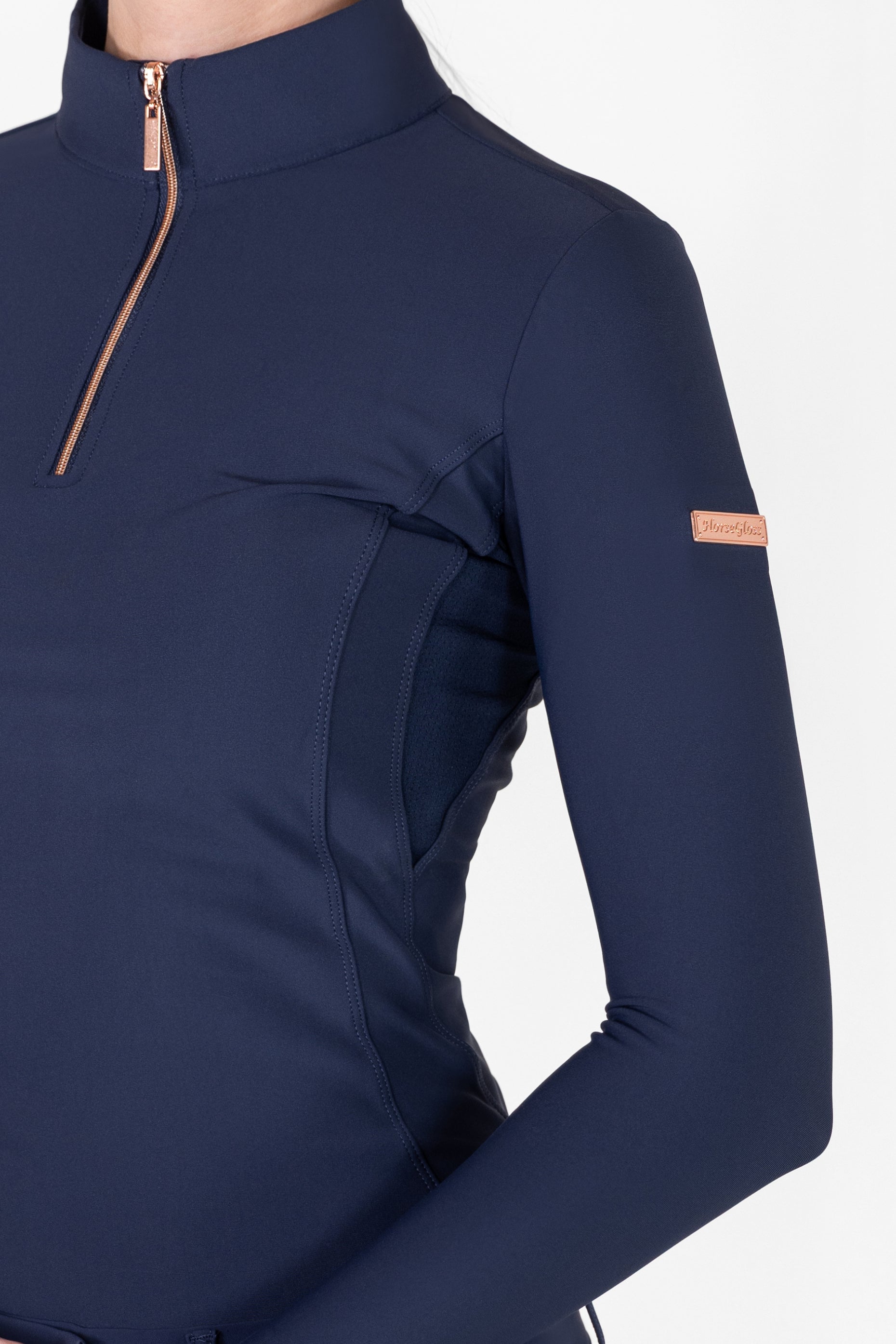 KYLIE - BASE LAYER LONG SLEEVE | NAVY ROSE GOLD – HorseGloss